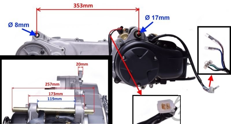 Motor 50cm3 2T - LJ1PE40QMB | ExtremeBike.cz – náhradní díly a ...